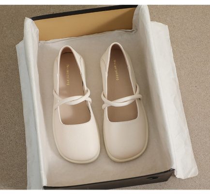 New Women's Square Toe Soft Sole Shoe - Shallow Mouth Flat Large Size ...