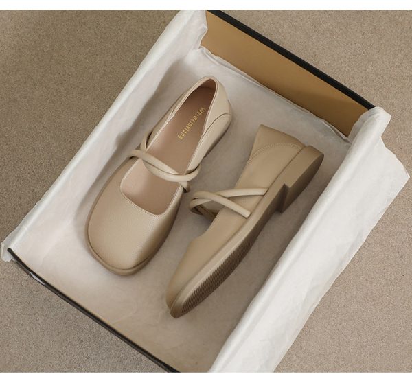 New Women's Square Toe Soft Sole Shoe - Shallow Mouth Flat Large Size ...