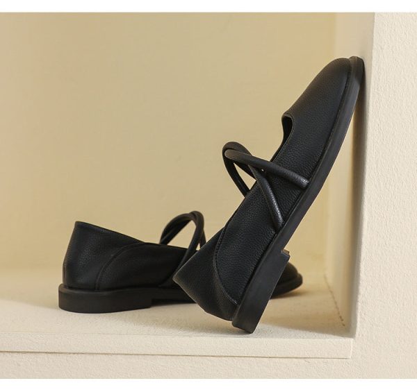 New Women's Square Toe Soft Sole Shoe - Shallow Mouth Flat Large Size ...