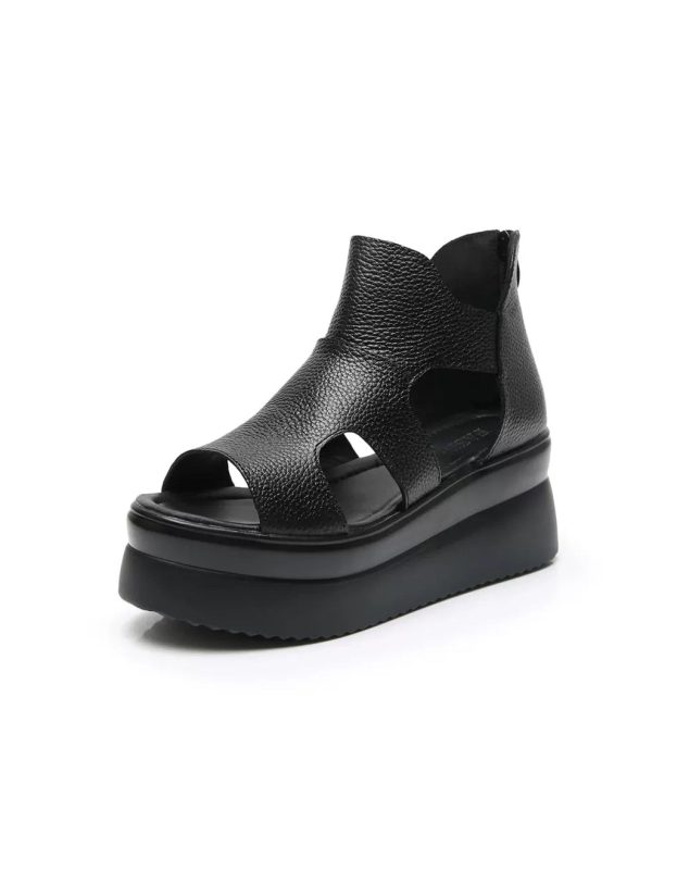 Open Toe Summer Platform Sandals Black Women Sandals - Hplify